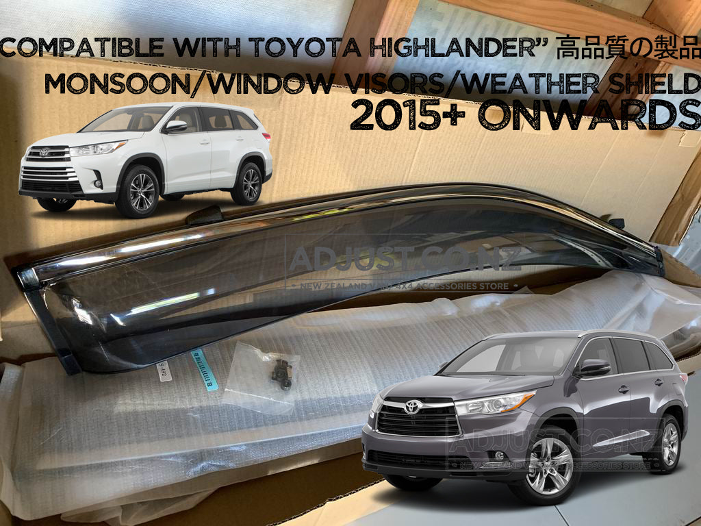Door Visor/ Weather shield smoke type suitable for Toyota Highlander 2 ...